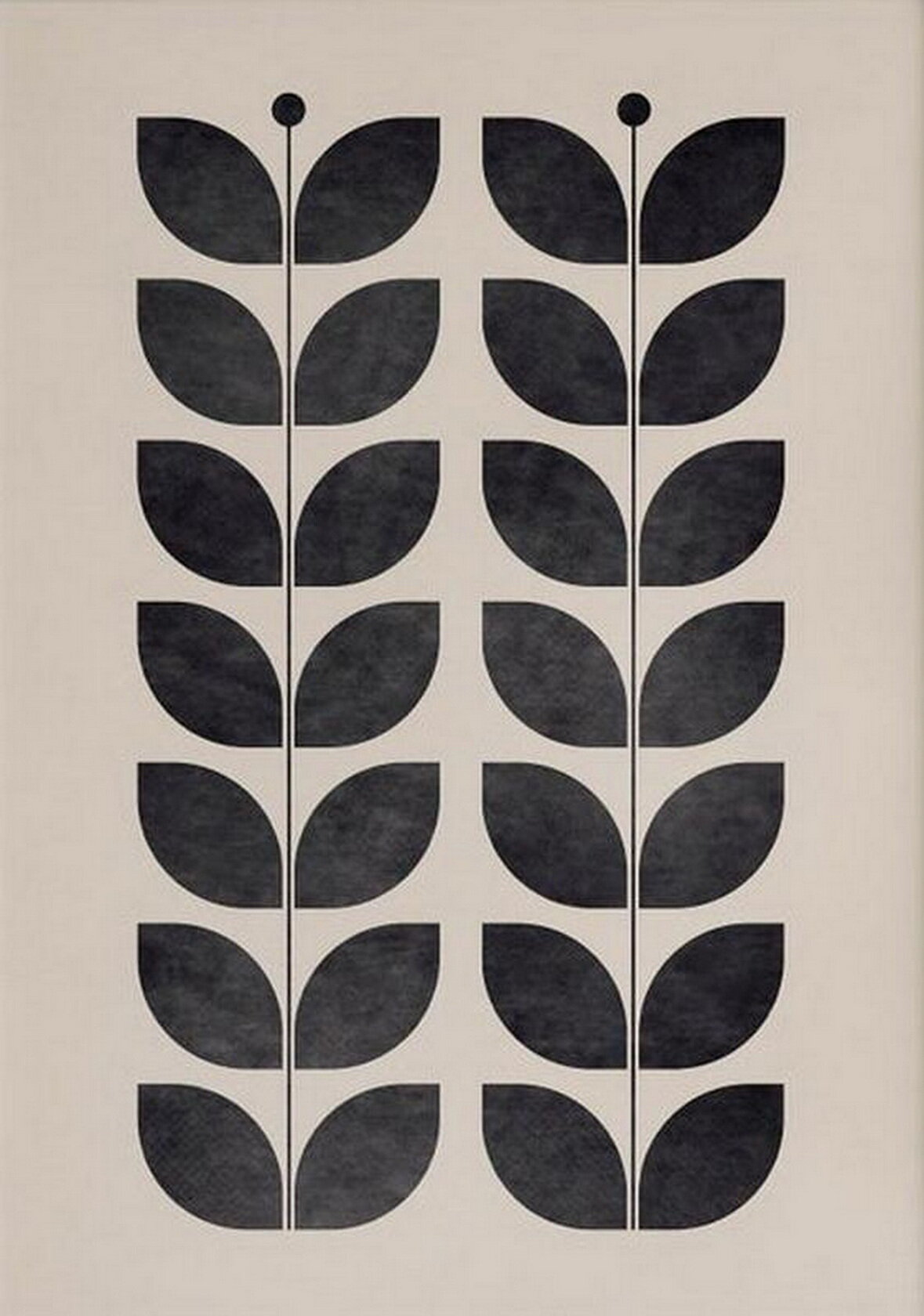 Плакат, постер Минималистичный ботанический рисунок на бумаге, размер 21х30см