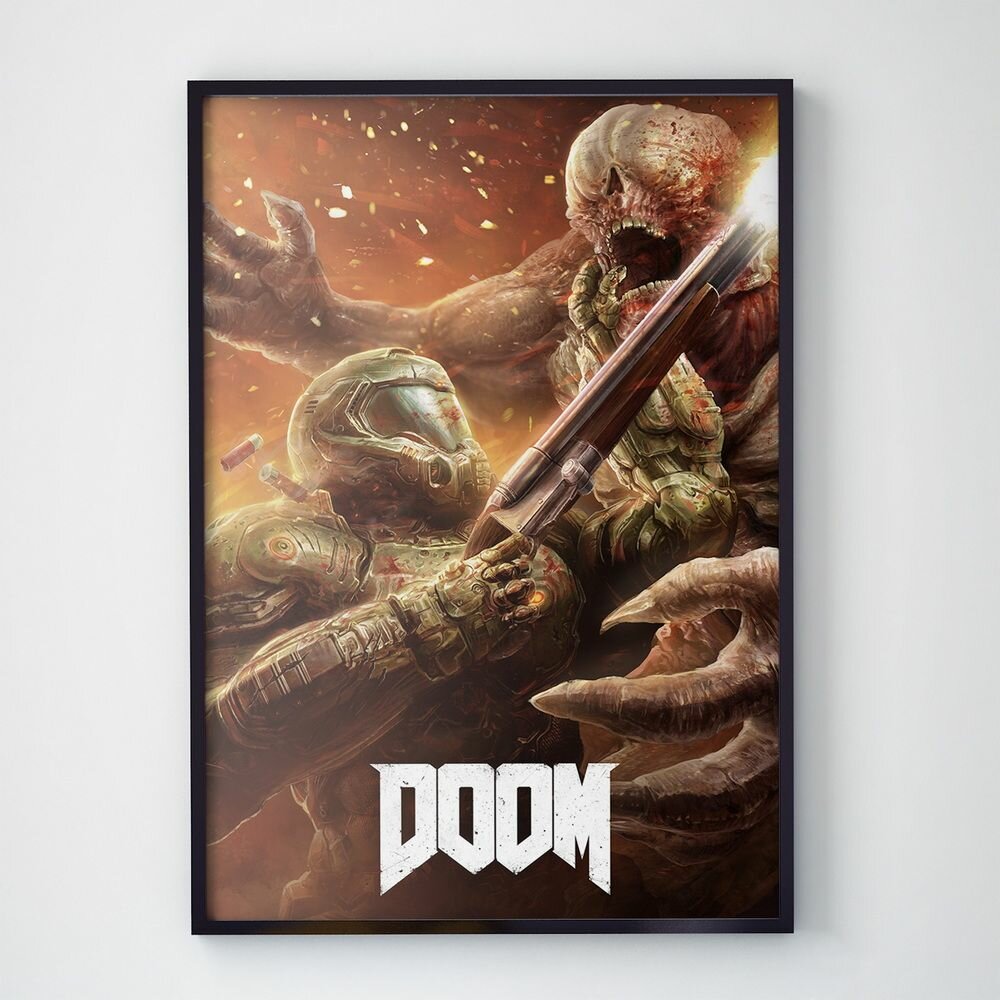 Плакат, постер DOOM на бумаге, размер 30х42см