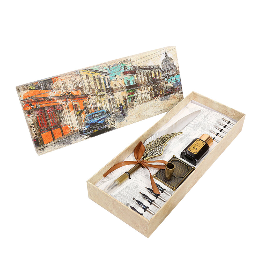 Антикварная перо ручка готический стиль перо каллиграфия чернила