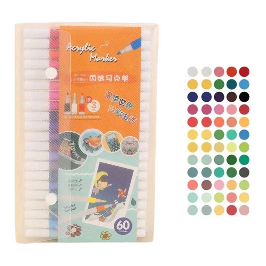 36/48/60 Цветов Акриловая Ручка Граффити Маркер Набор Акриловых Маркеров Быстросохнущая Акриловая Краска Маркеры Принадлежности Для Рукоделия