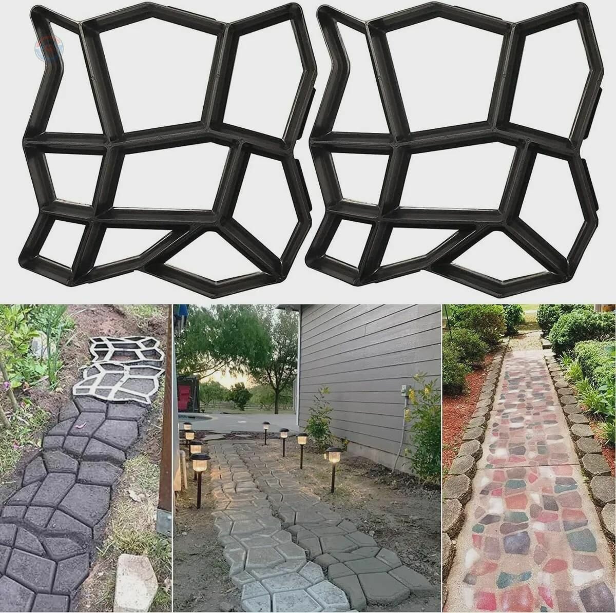 Форма для заливки садовой дорожки из бетона 36х36 см, многоразовая пластиковая форма для тротуара и двора, DIY декор участка, простая укладка садовых дорожек своими руками