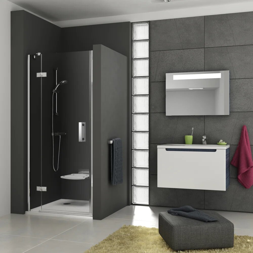 Душевая дверь в нишу Ravak Smartline SMSD2-90 A L стеклянная, распашная, 90 см, одностворчатая