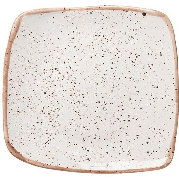 Тарелка «Пунто Бьянка» квадратная, фарфор, 22✕22 см, белый, черный (Борисовская Керамика)