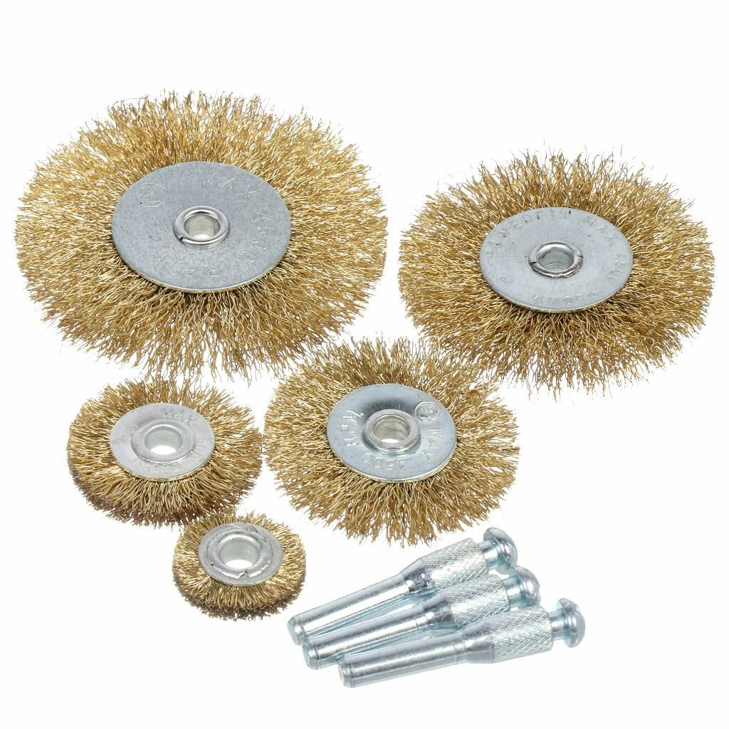 Щетка для дрели Bartex, набор из 5 штук, со шпилькой, для чистки, 99926