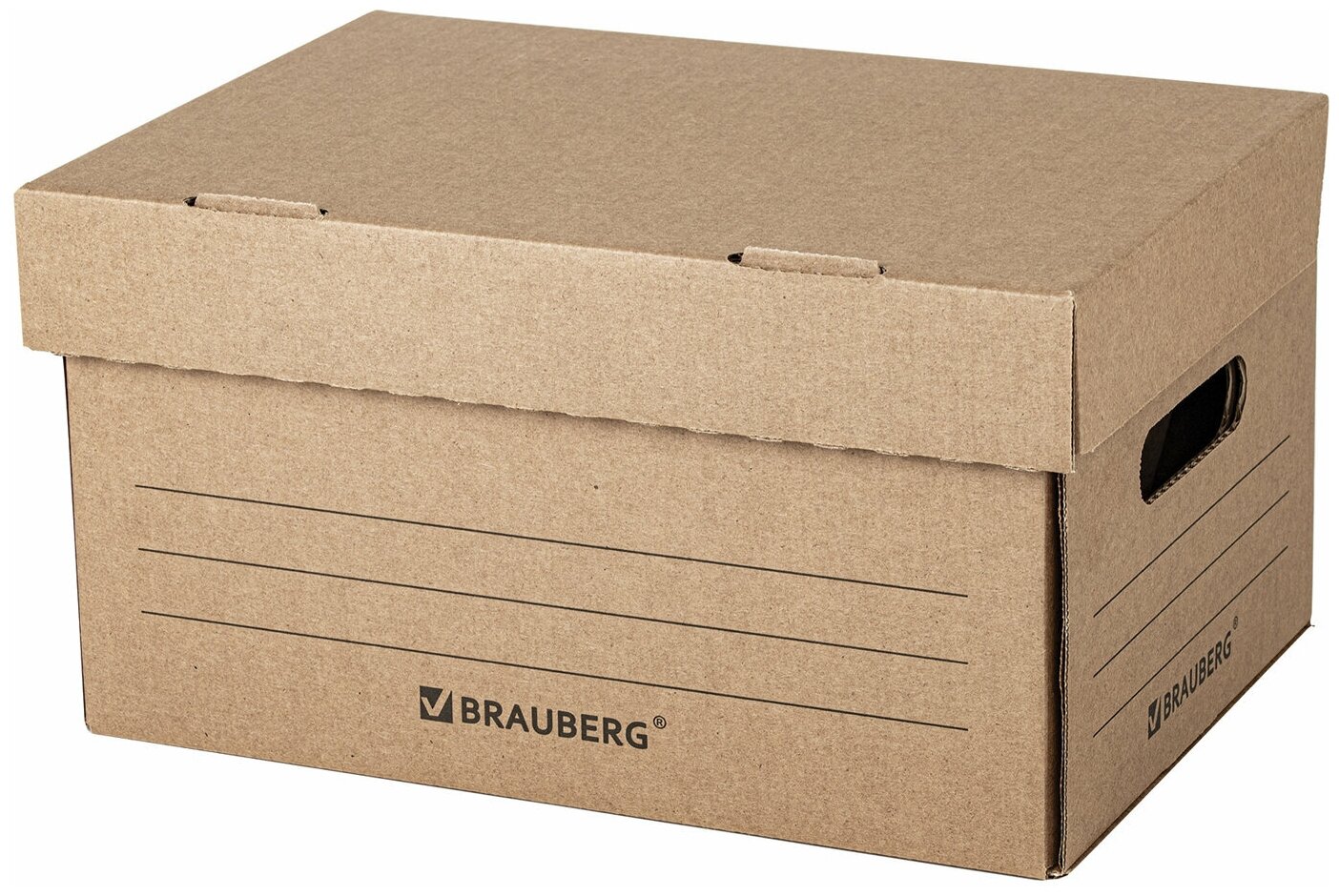 Короб архивный "Делопроизводство" (235х325х180 мм), с крышкой, гофрокартон