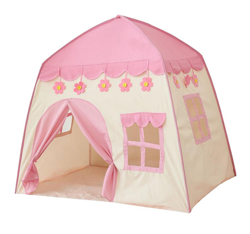 Детские игрушки для детей Prinzessin Spielzelt Детские игрушки для детей на открытом воздухе Sicherheit Ungiftig mit Baumwollball-Leuchten Gefrorener Prinzessin-Krone-Zauberstab 130*100*130 Großes