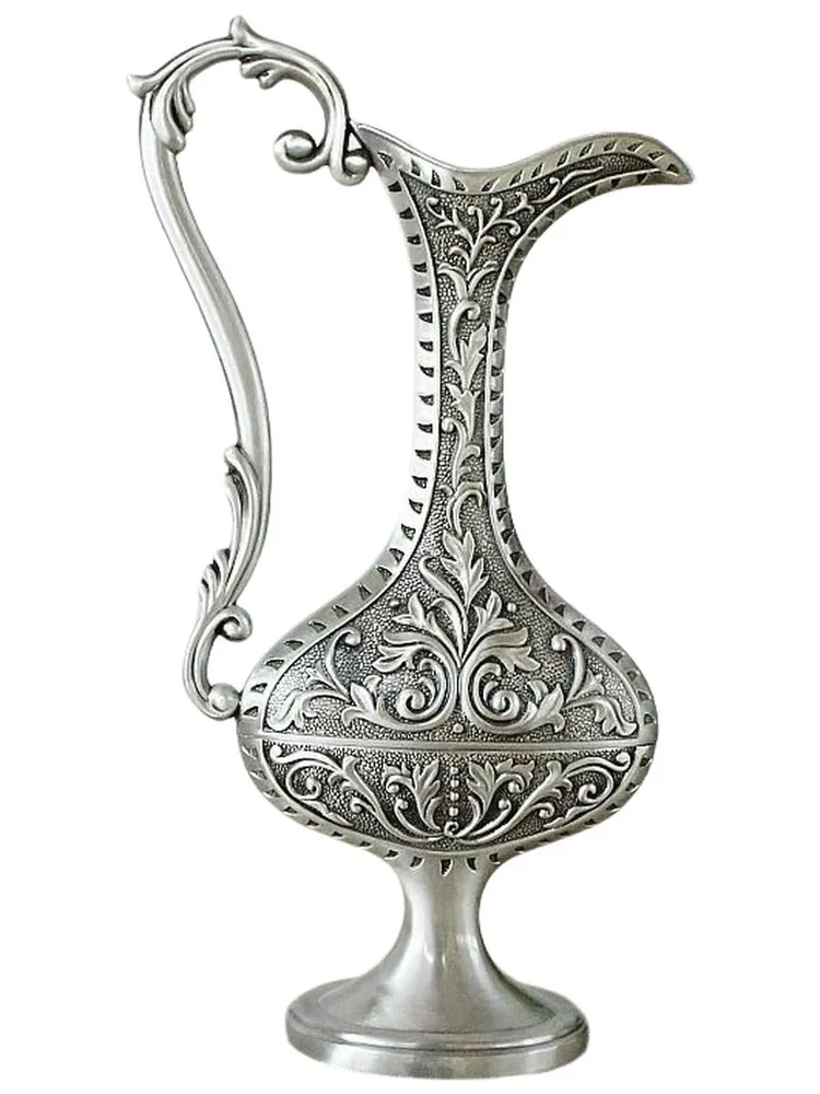 Винтажная настольная ваза для цветов из металла, 1030/P, 25 см