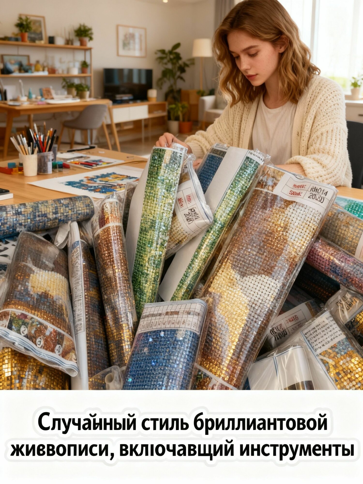 Набор для алмазной вышивки Случайный рисунок 30*40 см, полный комплект страз и инструментов, распродажа остатков, низкая цена