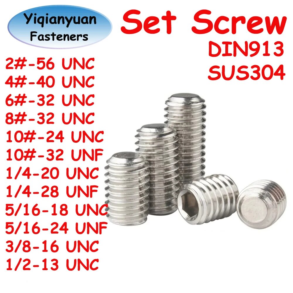 Иньяньань набор винтов SUS304 3I8-16 UNC (3Pcs), 1-1I4