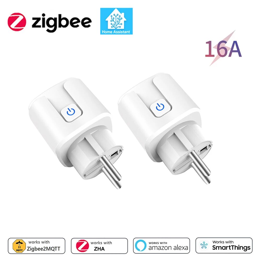 Умная розетка Zigbee EU 20A/16A Zigbee 16A 2PCS
