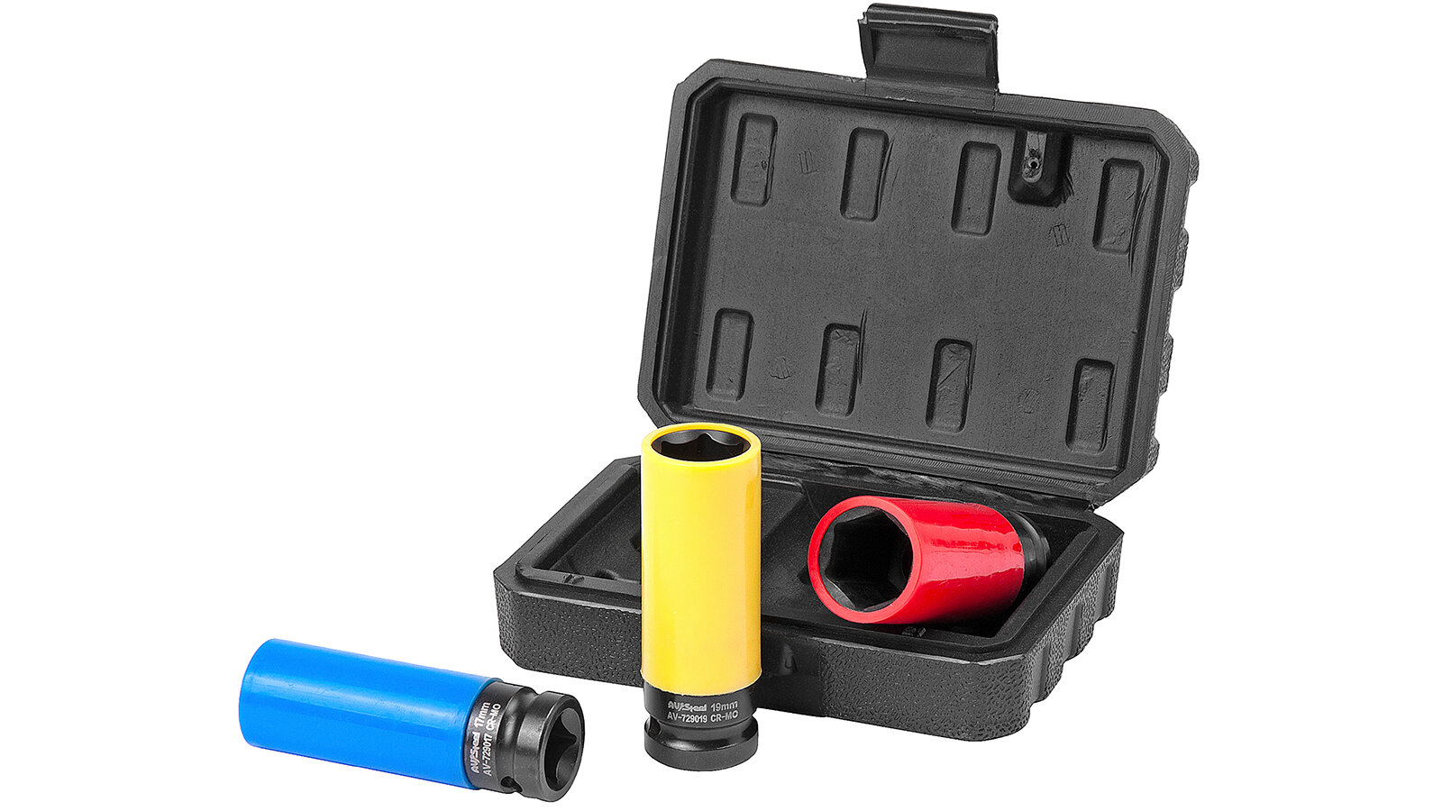 Набор головок AV Steel высоких ударных тонкостенных 1/2 для дисков 3 предмета