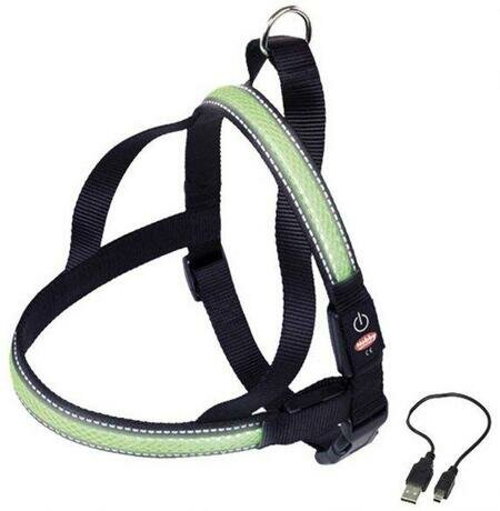 NOBBY M 60-75 см шлейка для собак светодиодная зеленая