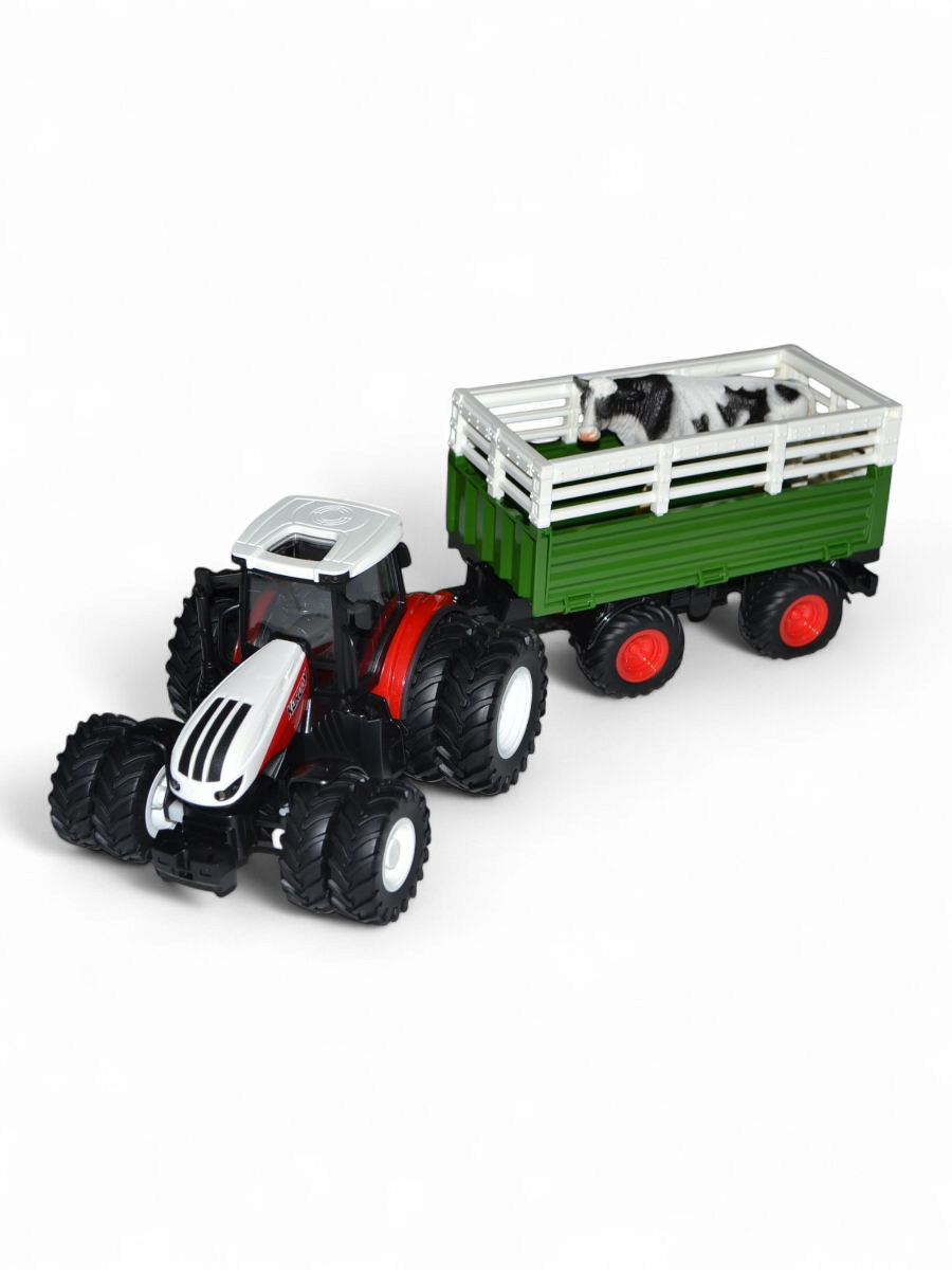 Радиоуправляемый фермерский трактор с прицепом для скота 2.4G