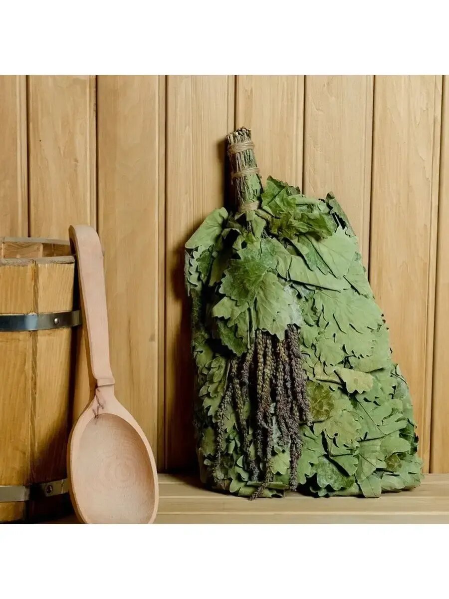 Веник для бани дубовый с шалфеем