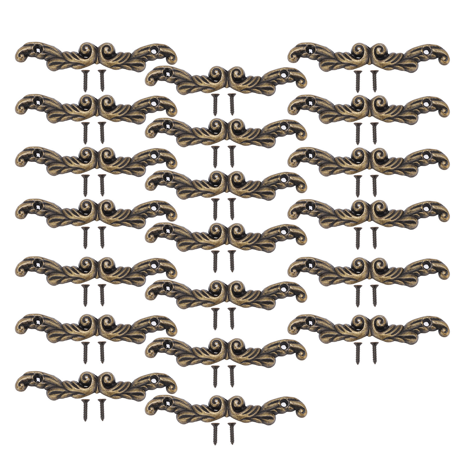 20 шт. Ручки ящика мини -винтажный антикварный зеленый бронзовый ящик с винтами для деревянной коробки Дверь Дверь подарочная коробка