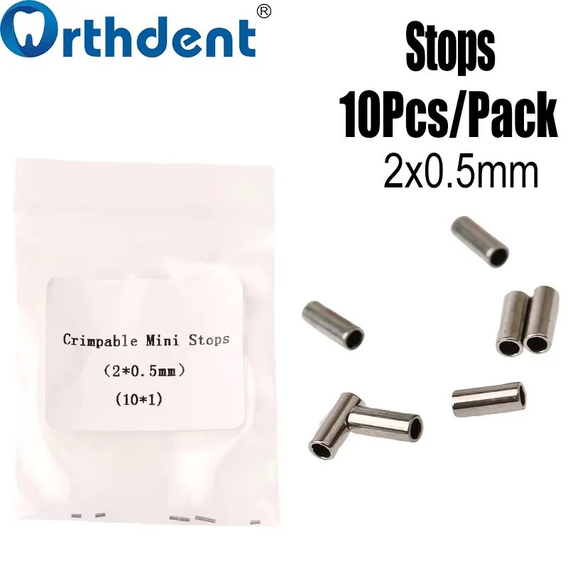 Ортодонтические крючки Orthdent 10 шт. Stops 2x0.5mm