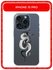 Чехол на Apple iPhone 15 Pro / Айфон 15 Про с принтом Монохромная змея рисунок, ...