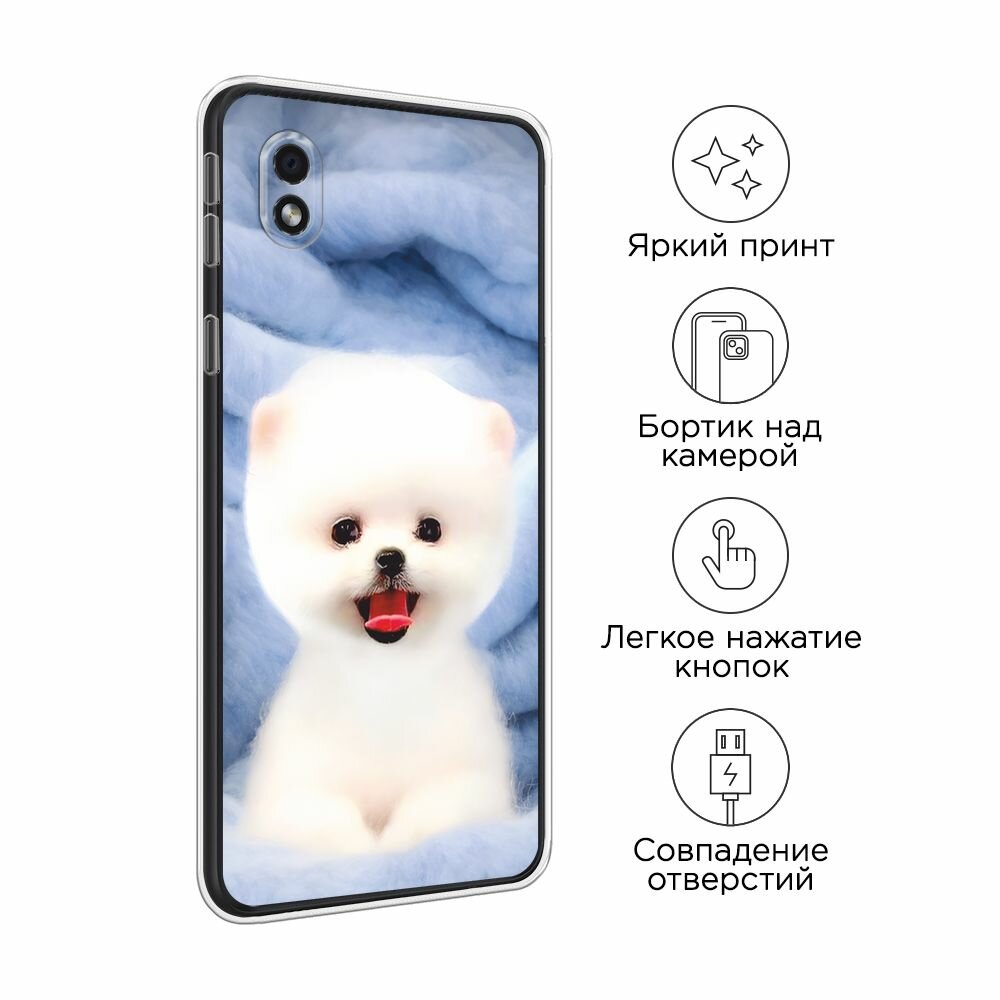 Чехол на Samsung Galaxy A01 Core / Самсунг Галакси А01 Core с принтом Белый пёсик — фото 1