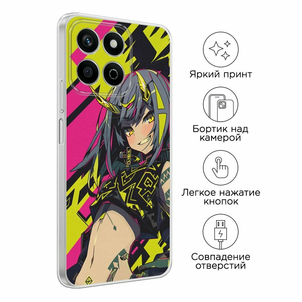 Чехол на Honor X7c / Хонор X7c с принтом "Девушка в кибер костюме" — фото 1