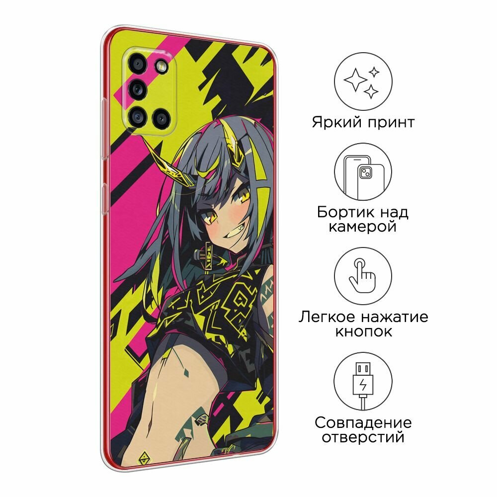 Чехол на Samsung Galaxy A31 / Самсунг Галакси А31 с принтом "Девушка в кибер костюме" — фото 1