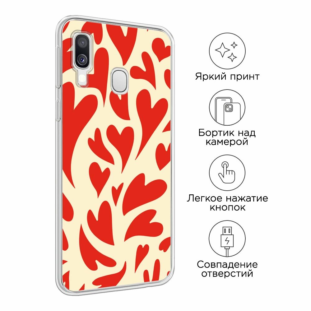 Чехол на Samsung Galaxy A40 / Самсунг Галакси А40 с принтом "Crazy hearts 1 - 14 февраля" — фото 1