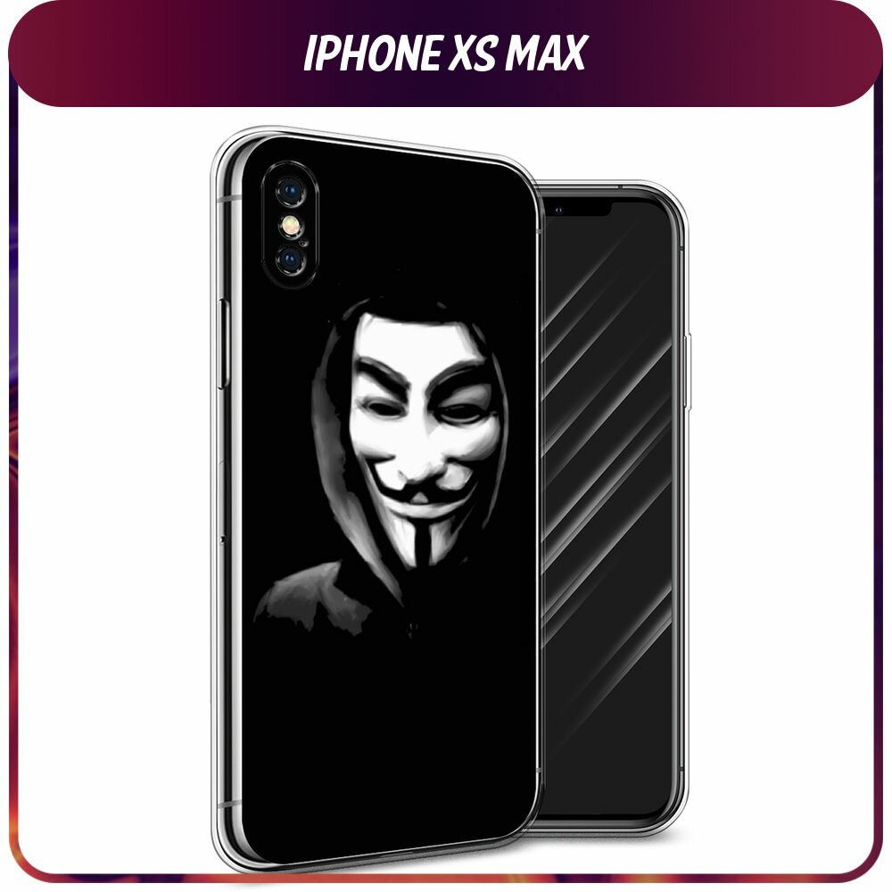 Чехол на Apple iPhone XS Max / Айфон XS Max с принтом "Анонимус"