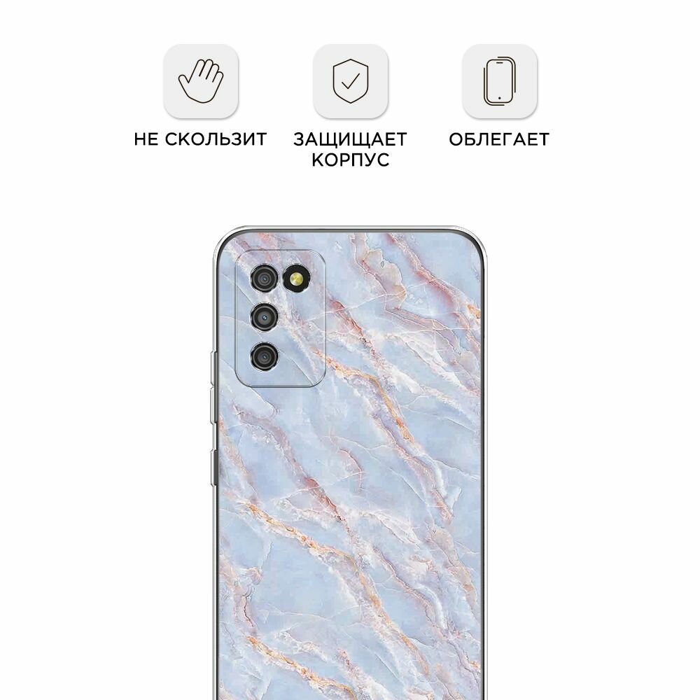 Чехол на Samsung Galaxy A02s / Самсунг Галакси A02s с принтом "Сиреневый мрамор" — фото 1