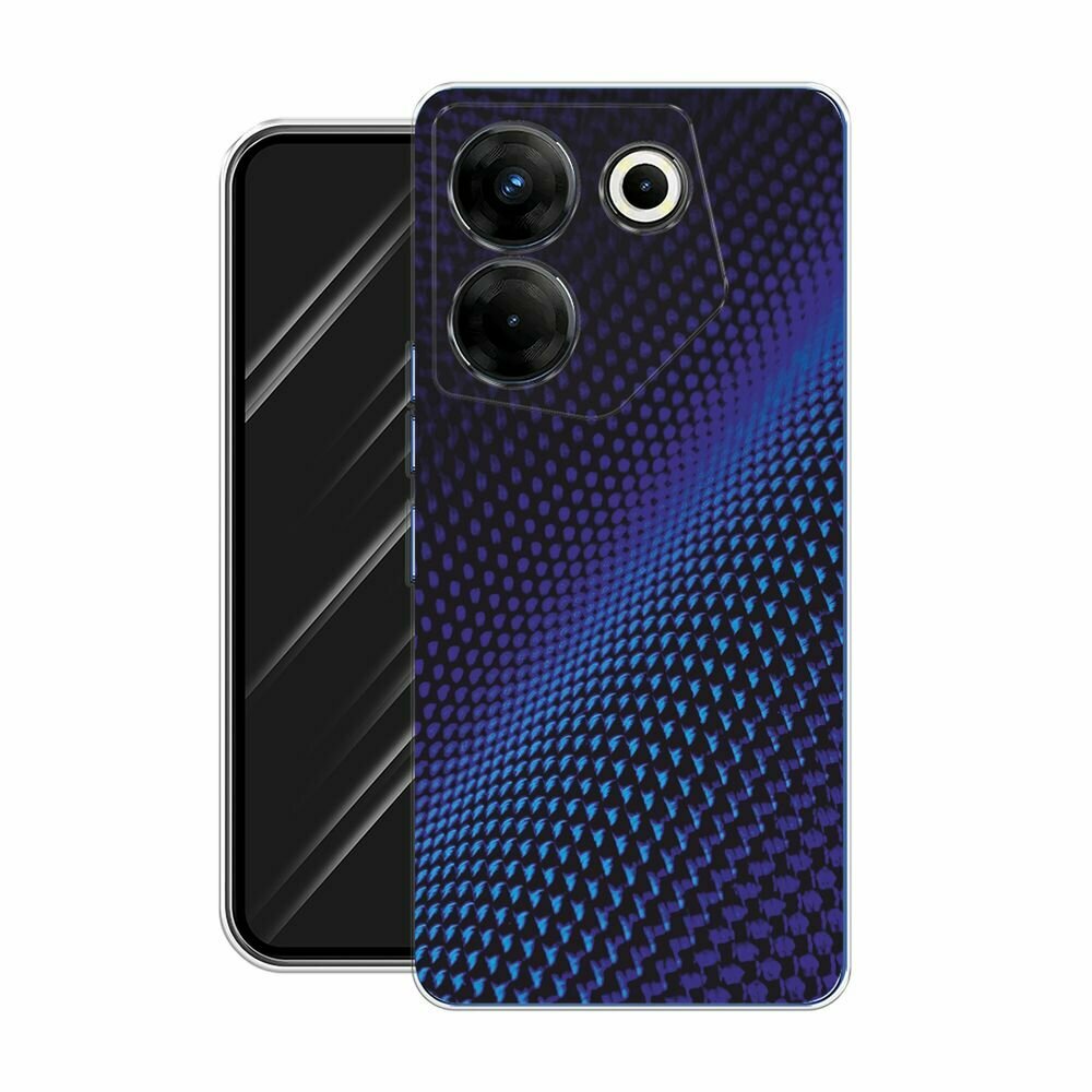 Чехол на Tecno Camon 20 Pro 5G / Текно Камон 20 Про 5G с принтом "Синий карбон" — фото 1