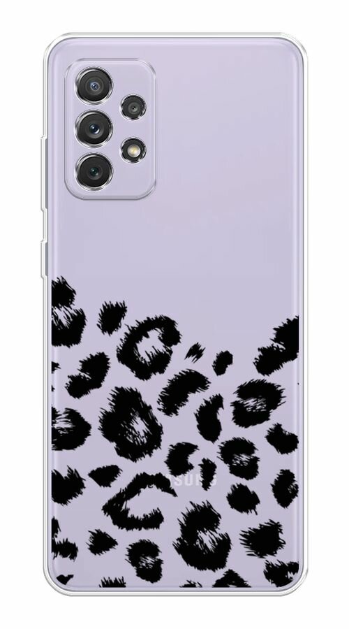 Чехол на Samsung Galaxy A73 / Самсунг Галакси А73 с принтом "Окрас леопарда фон черный", прозрачный