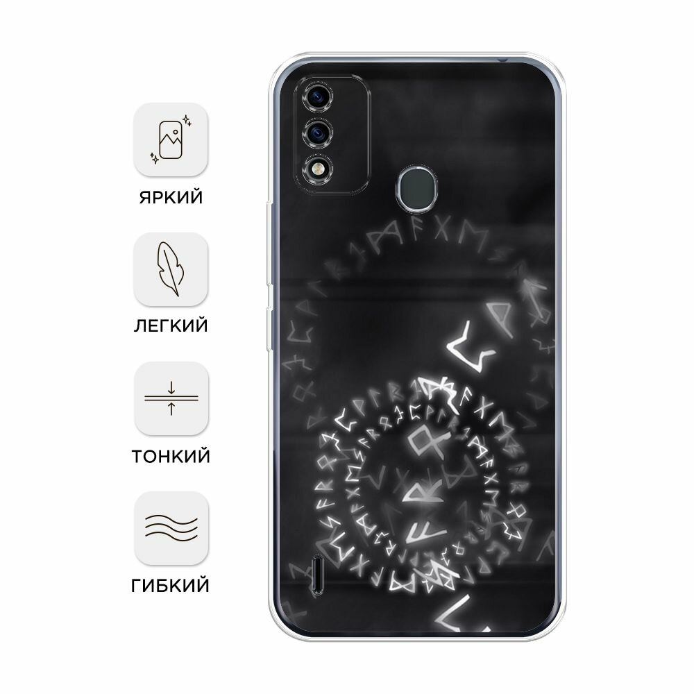 Силиконовый чехол на Itel A48 / Ител А48 с принтом Руны — фото 1