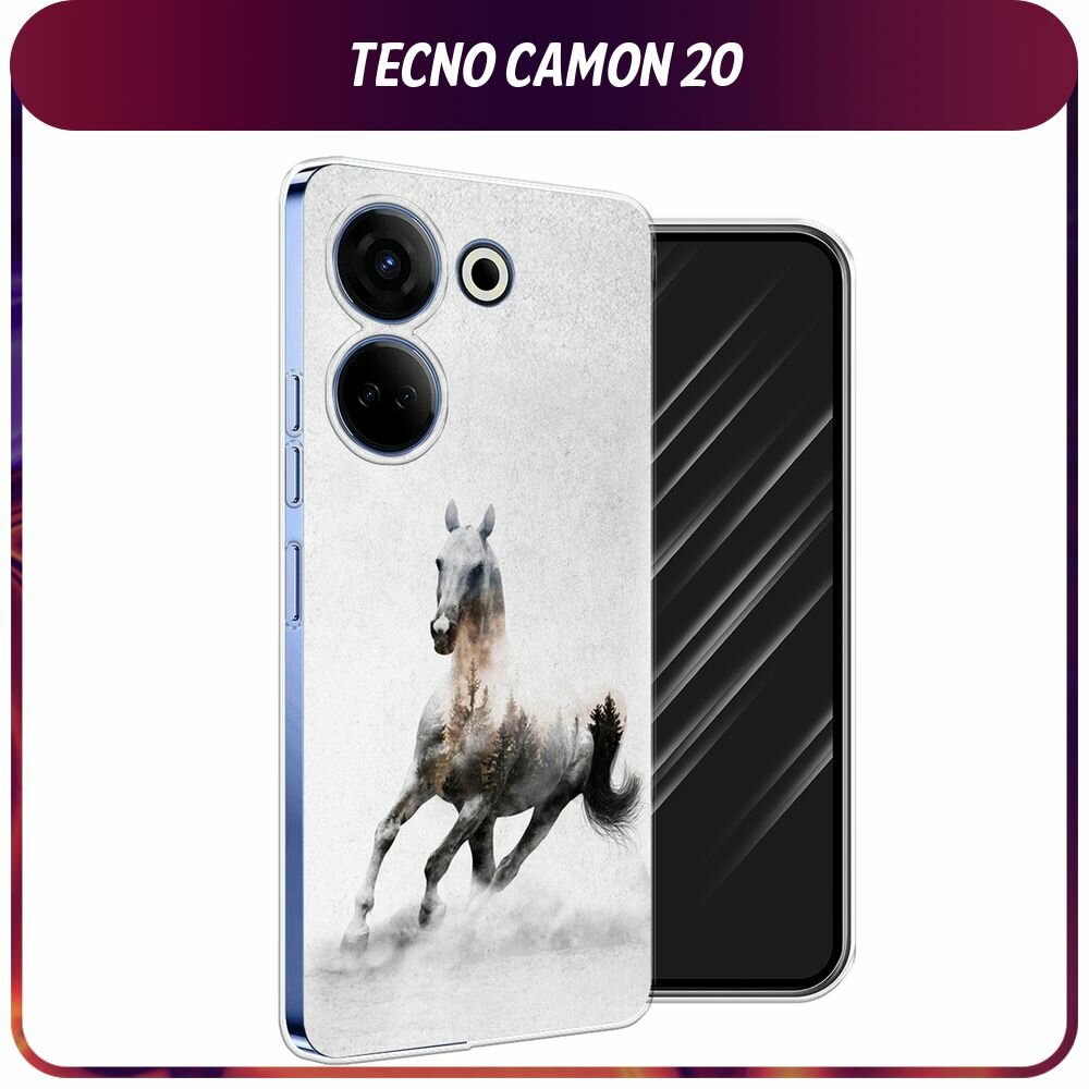 Чехол на Tecno Camon 20/20 Pro 4G / Текно Камон 20/20 Pro 4G с принтом "Лошадь лес"