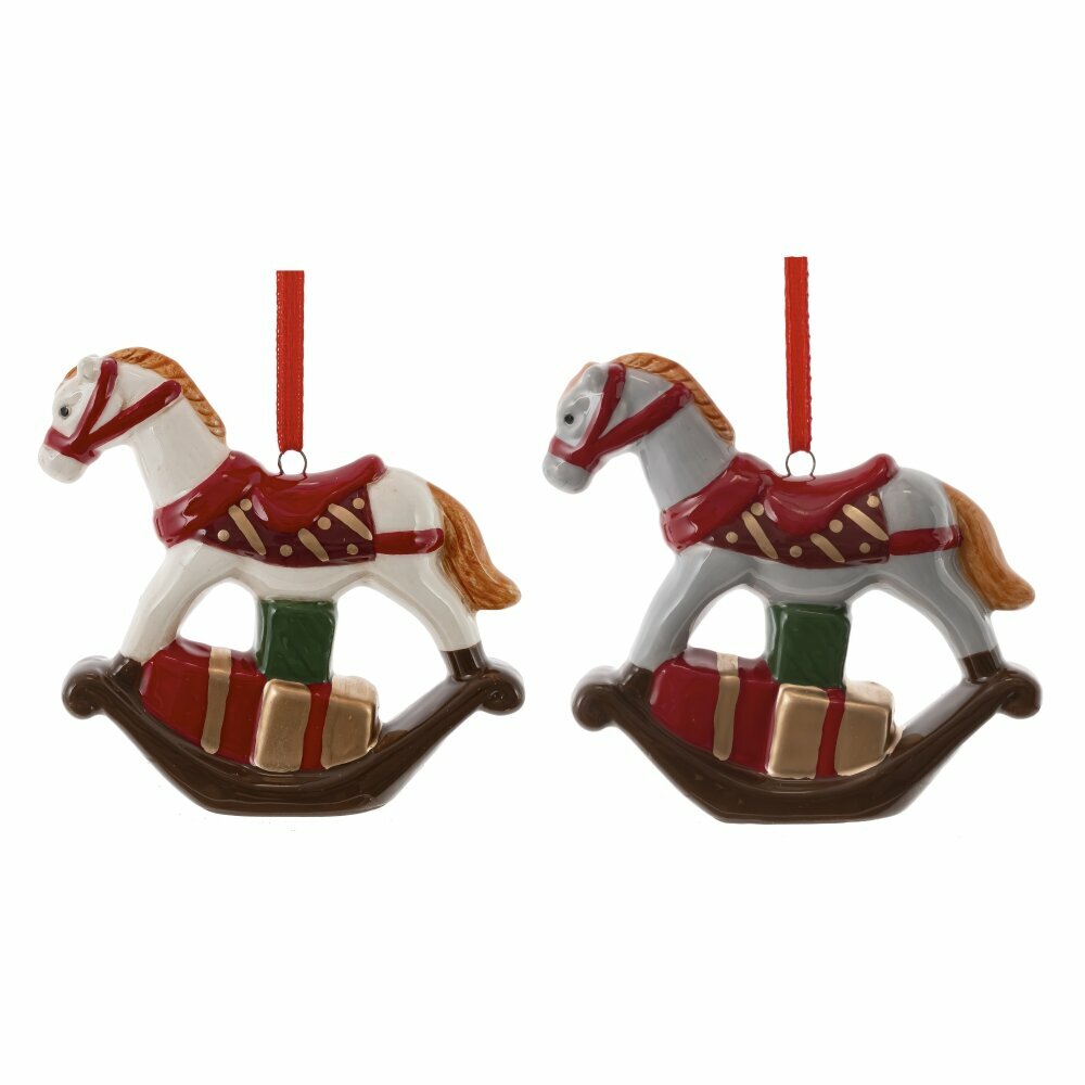 Фигурка декоративная подвесная "Лошадка", L8 W2 H8см, 2в.