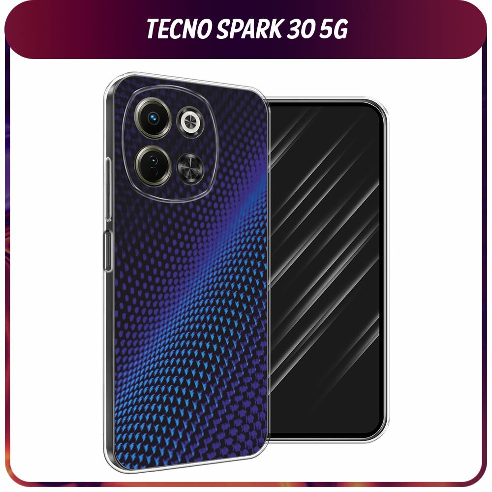 Чехол на Tecno Spark 30 5G / Текно Спарк 30 5G с принтом "Синий карбон"