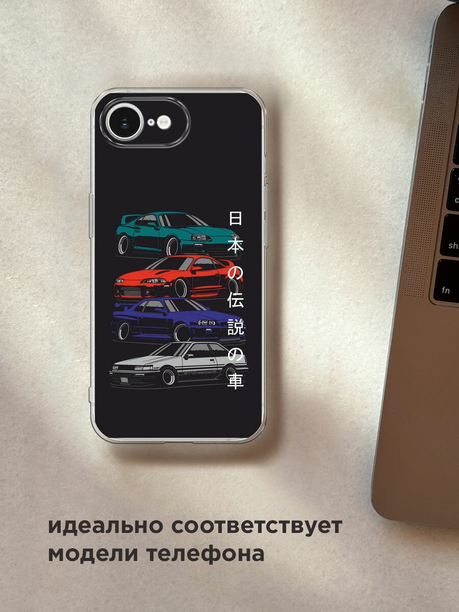 Чехол на Apple iPhone 16e/17e / Айфон 16е/17e с принтом "JDM Legend cars" — фото 1