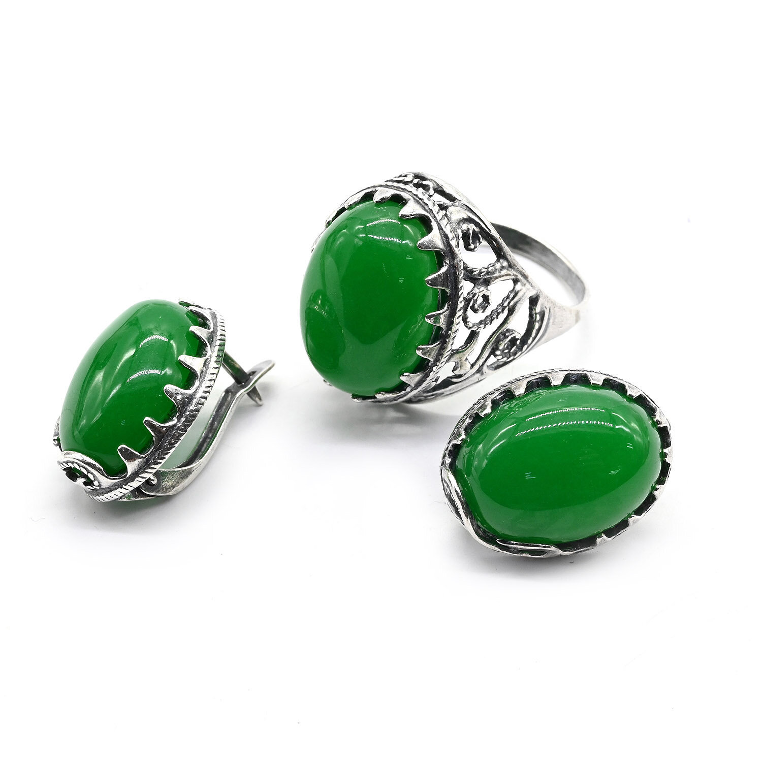 Комплект бижутерии, хризопраз