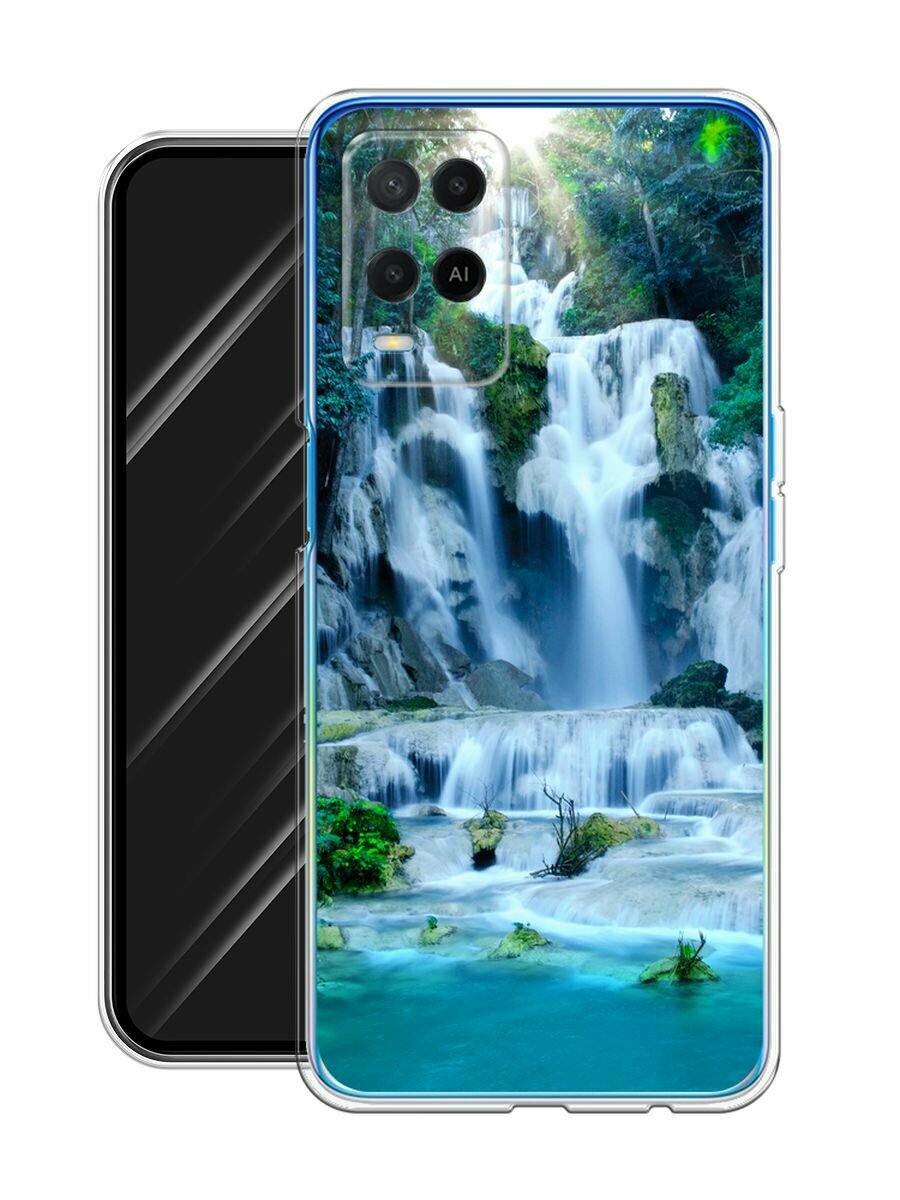 Силиконовый чехол на Oppo A54 / Оппо A54 с принтом "Водопад 8" — фото 1