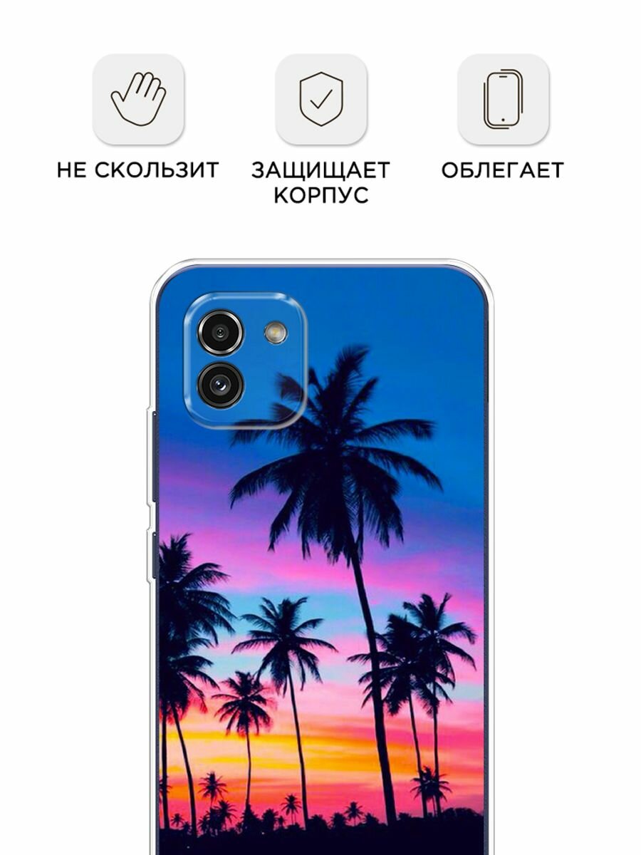 Чехол на Samsung Galaxy A03 / Самсунг Галакси А03 с принтом "Закат 5" — фото 1