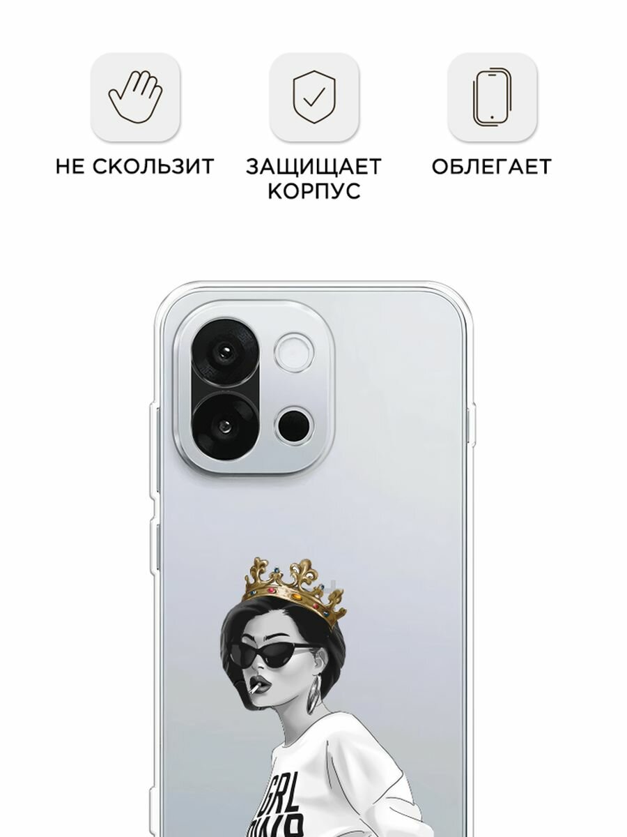 Чехол на OnePlus 13T / Ван Плас 13Т с принтом Be your Queen, прозрачный — фото 1