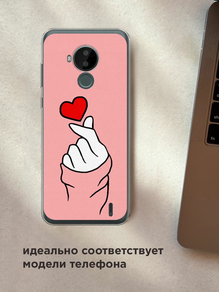 Силиконовый чехол на Nokia C30 / Нокия C30 с принтом "Милое сердечко" — фото 1