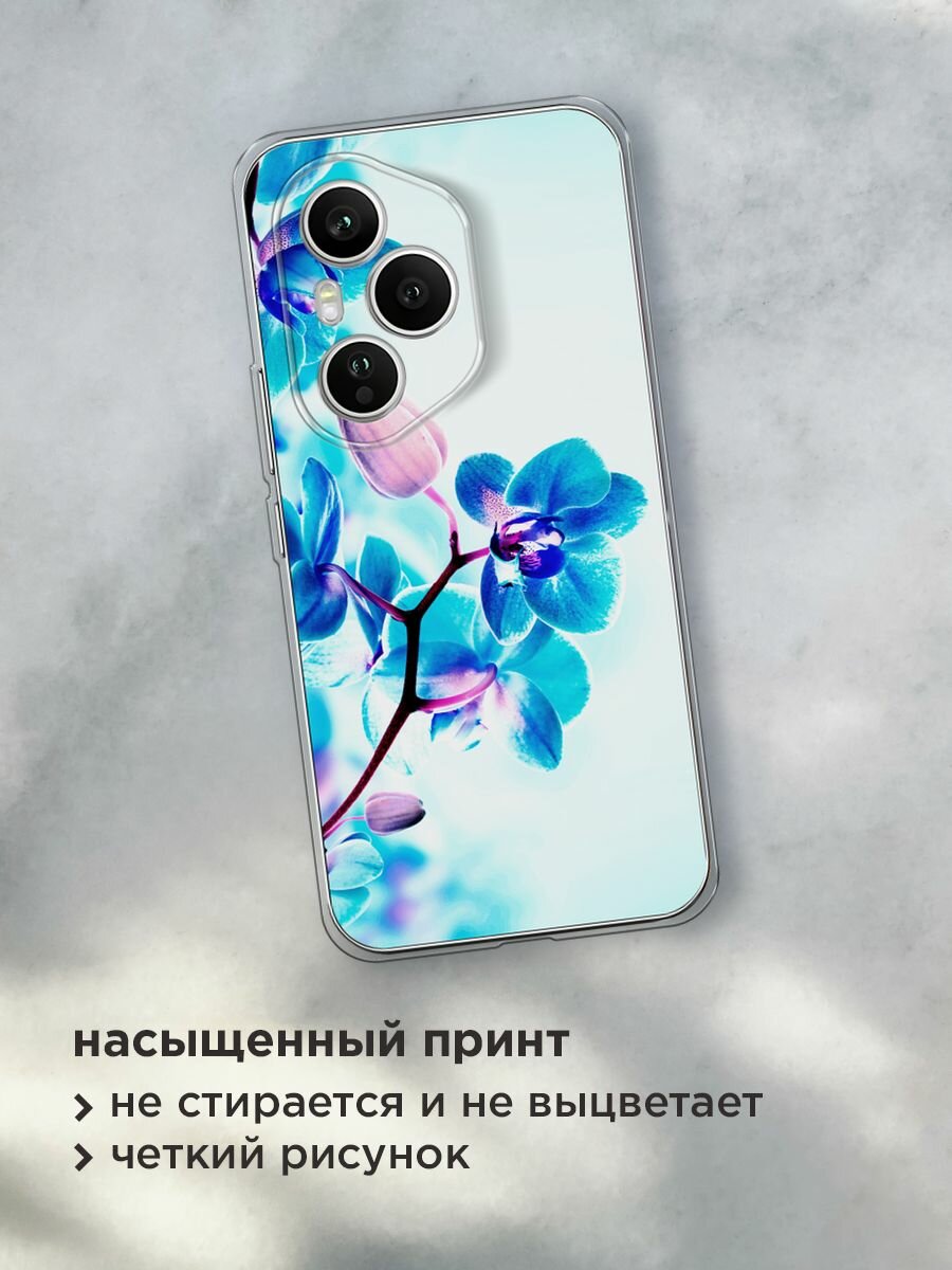 Чехол на Honor 400 Pro / Хонор 400 Про с принтом "Голубая орхидея" — фото 1