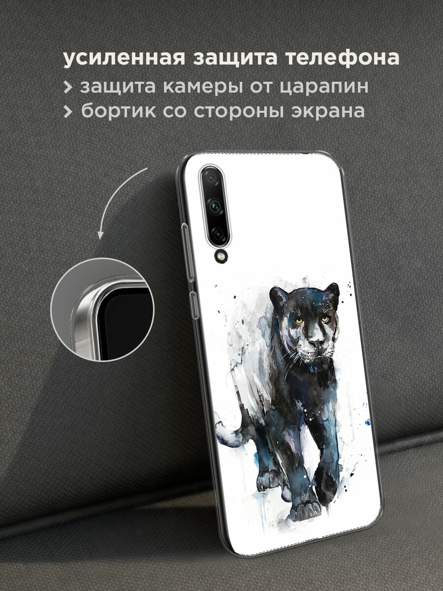 Силиконовый чехол на Honor 30i / Хонор 30i с принтом "Пантера арт 3" — фото 1