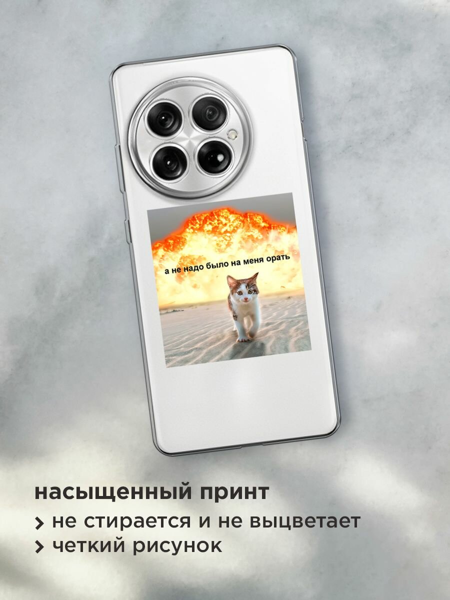 Чехол на OnePlus 13 / Ван Плас 13 с принтом "Не надо было орать", прозрачный — фото 1