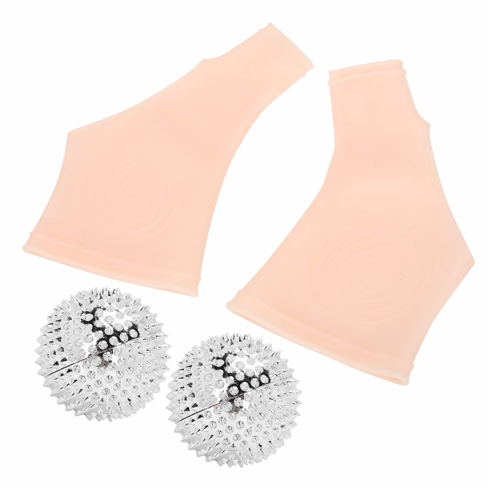 Силиконовые перчатки с поддержкой запястья и массажным мячом для фасциита, 100% новые, 2 запястных защиты и 2 массажных мяча