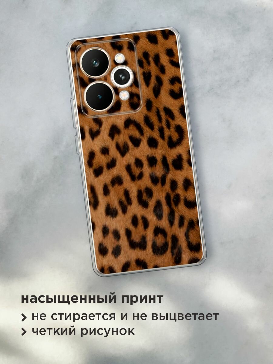 Чехол на Realme 15 Pro / Реалми 15 Про с принтом "Мех леопарда" — фото 1