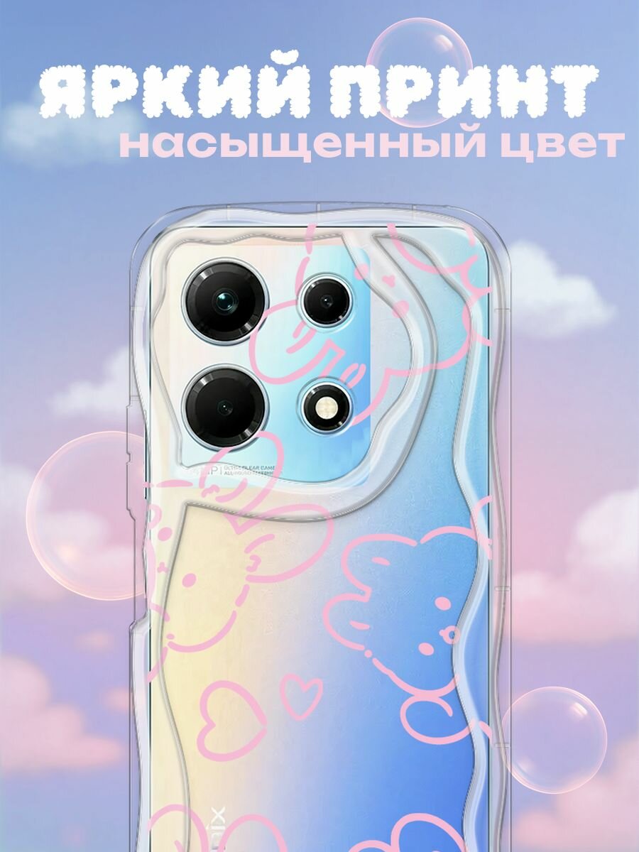 Чехол на Infinix Note 30 4G / Инфиникс Ноте 30 4G с принтом "Контурные зайцы" — фото 1