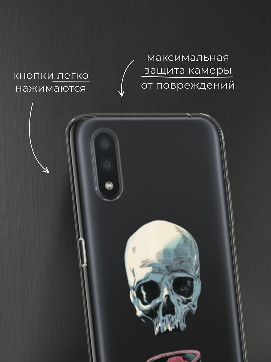 Чехол на Samsung Galaxy A01 / Самсунг Гэлакси А01 с принтом "Гусар", прозрачный — фото 1