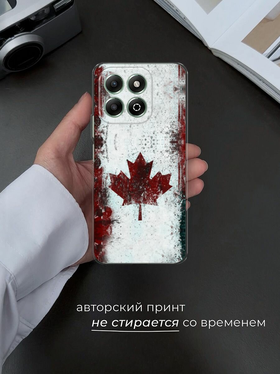 Силиконовый чехол на Honor X6b / Хонор X6b с принтом "Канада" — фото 1