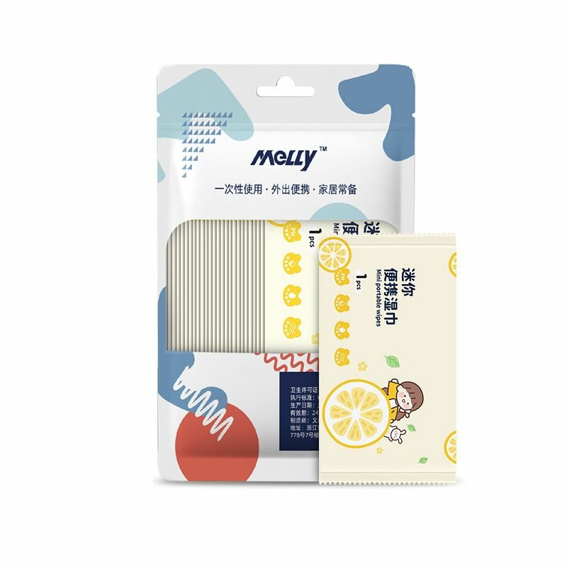 Мини-влажные салфетки для рук и лица, карманная упаковка, одноразовые салфетки для путешествий и гигиены 50 шт