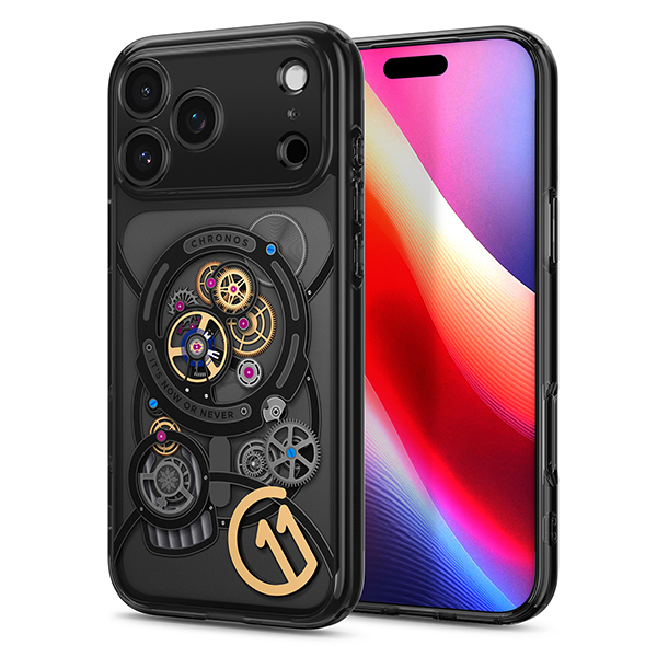 Чехол Spigen Ultra Hybrid c11 Chronos (MagFit) для iPhone 17 Pro Max черный/часы (ACS10407)