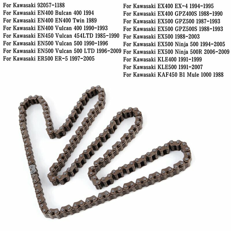 Цепь ГРМ для камеры Kawasaki EN400 EN450 EN500 ER500 Vulcan 400 454 500 EX400 EX500 GPZ400S GPZ500 Ninja 500 500R KLE400 KLE500
